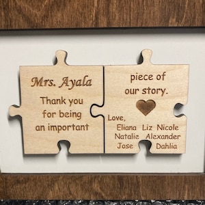 Teacher Gift, Puzzle Piece Sign, Thank You, Teacher Appreciation, End ...
