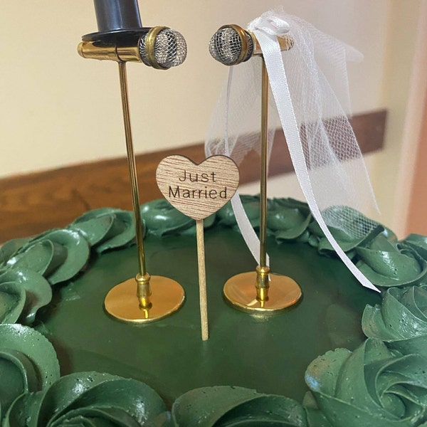 Wedding-karaoke-singer-cake Topper-musician-music-bride-groom ...