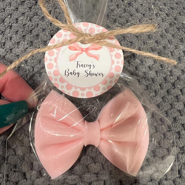 Pink Bow Soap Favors - Cute and Unique Girl Baby Shower Favors for ...