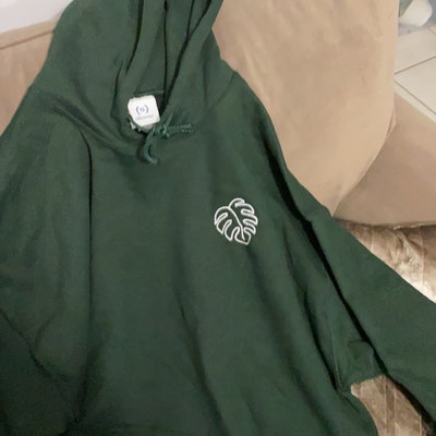Embroidered Monstera Plant Hoodie - Etsy