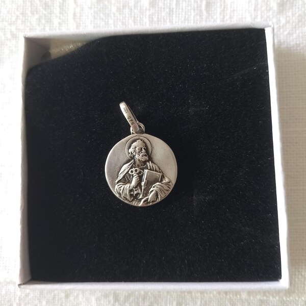 Sacred Heart of Jesus Christ Ruby and Crystal Pendant, Sterling Silver ...