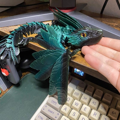 Feathered Wyvern Dragon Flexi Articulated Dragon Fidget Dragon 3D ...