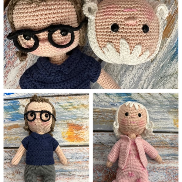 Crochet Grandma and Grandpa Pattern, Amigurumi Old Couple Pattern ...