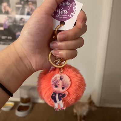 BTS Tinytan MIC Drop Keychain With Customized Pompom Option - Etsy