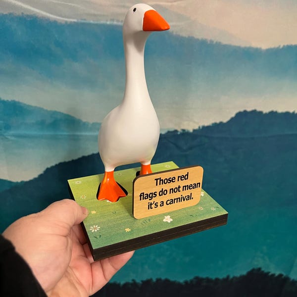 Emotional Support Desk Goose, Customized Sign, Stand for ...