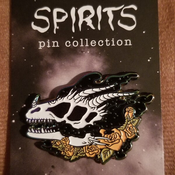 Dragon Skull Enamel Pin - "aether", Dragon Pin, Dragon Enamel Pin ...