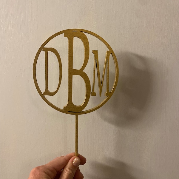 Custom Monogram Cake Topper Initials Cake Topper Letter Wedding Cake ...