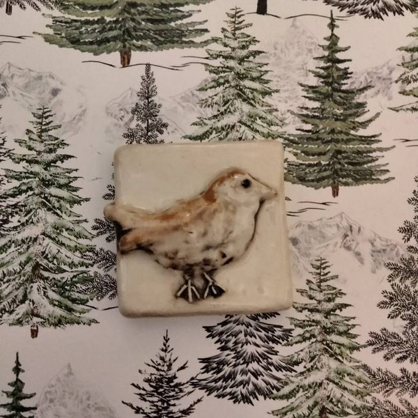 White Rabbit Ceramic Tile, Handmade Art Tile, 4x4 Tile, Bunny Art ...