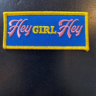 New hey Girl Hey, YELLOW Border Adorable BFF Badge,small Patch ...