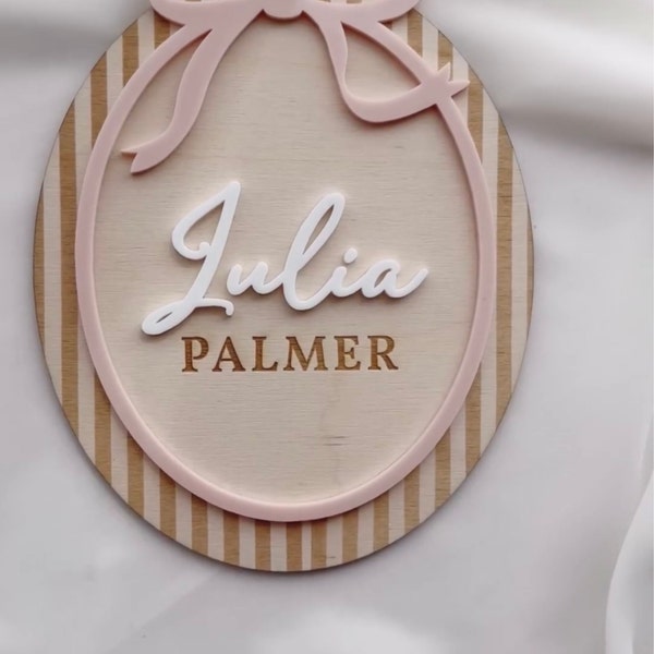 Baby Milestone Girl Name Announcement Baby Sign Pink Bow Milestone ...