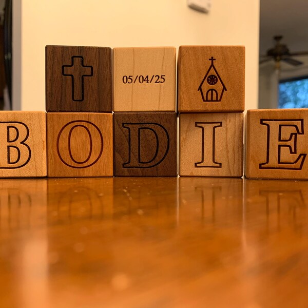 BAPTISM NAME BLOCKS - Personalized Baby or Child's Christening or ...