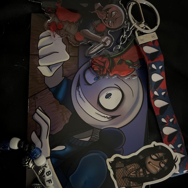 Creepypasta Strangled Red Acrylic Charms W/ Lanyard - Etsy
