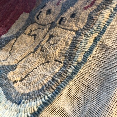 Primitive Folk Art Hooked Penny Rug Table Runner Early Style - Etsy