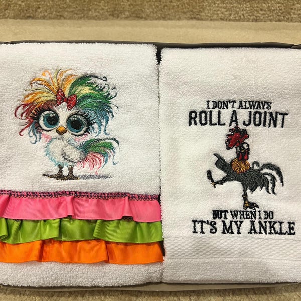 Roll A Joint Embroidery Design Funny Chicken Machine Embroidery Pattern ...