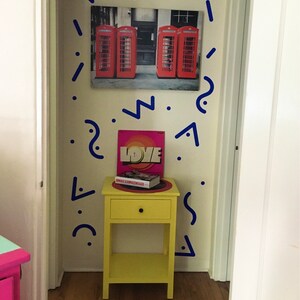 80s Abstract Pattern Wall Decal Set 80s Style, Vintage Eighties Design ...