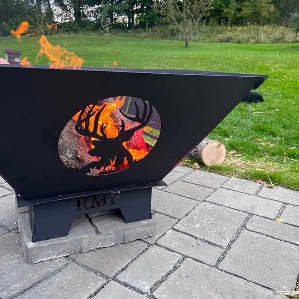 Large Custom Metal Fire Pit, 4 Sided Collapsible Custom, Heavy 12 Gauge ...