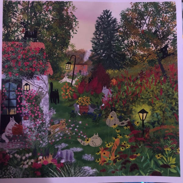 Cat Art Print: Near Winter Cottage - Etsy