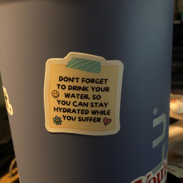 Funny Self Care Sticker, Stay Hydrated, Drink Your Water Today, Anxiety ...