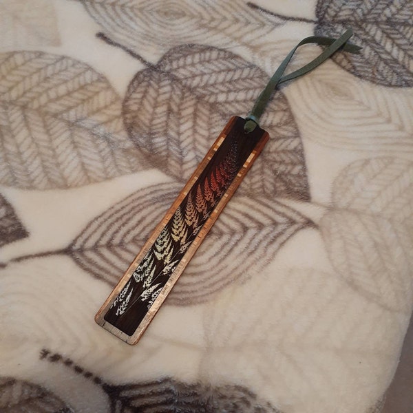 Sword Fern Wooden Bookmark Handmade Engraved With Added Color - Made in ...