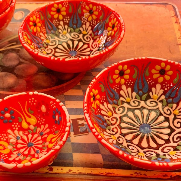 4.7" Small Pottery Bowl, Handmade Ceramic Bowl for Breakfast Serving ...