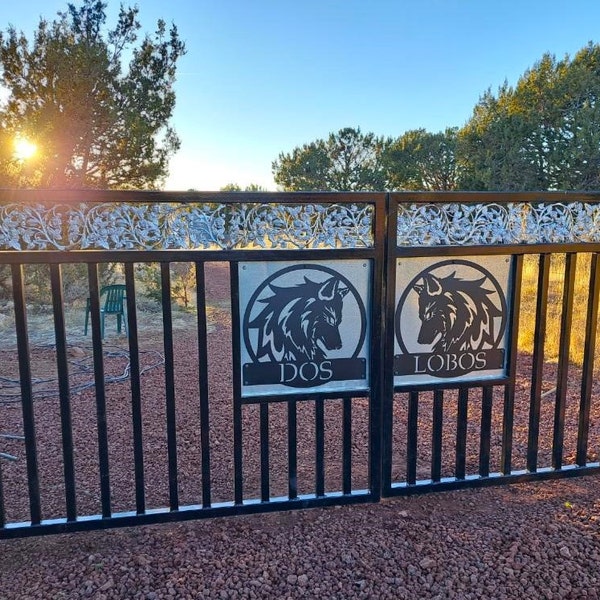Personalized Wolf Monogram Metal Sign Art, Custom Wolf Monogram Metal ...