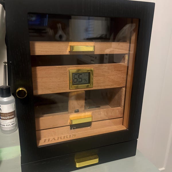 Luca Humidor Cabinet, Cigar Storage for 80-100 Cigars, Rich Black Ash ...