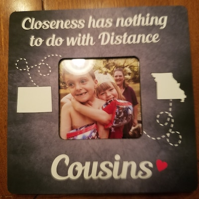 Cousin Gift Cousin Going Away Gift, Long Distance Cousin, State Frame ...