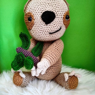 PATTERN Sam the Sloth. PDF Crochet Sloth Pattern, Cute Amigurumi Sloth ...