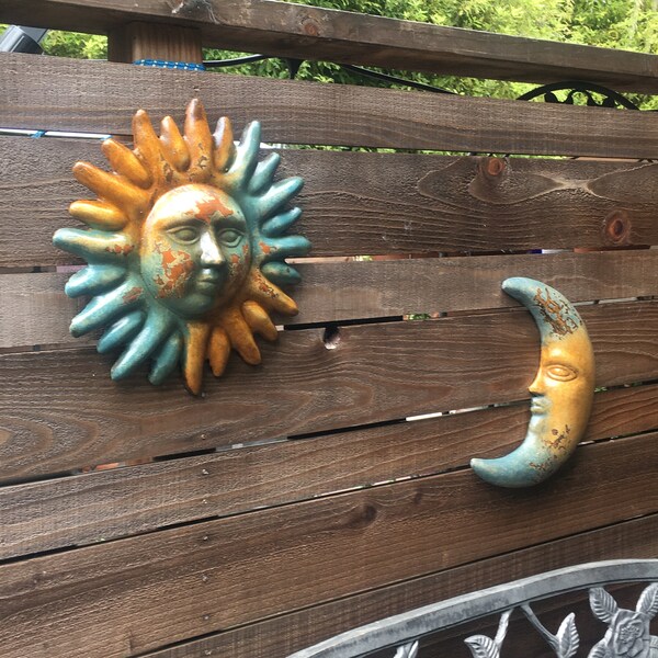 Old World Clay Sun-14 Inches-hand Painted-garden-handmade-garden Decor ...