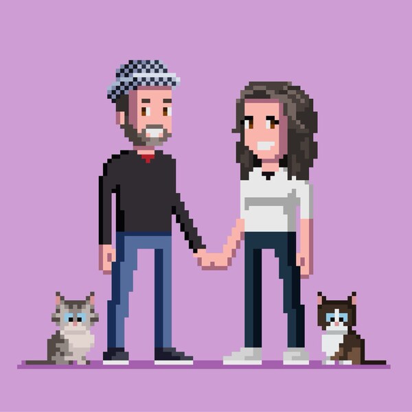 Custom Digital Pixel Art Portrait, Commission Pixel Art, Cute 8bit ...