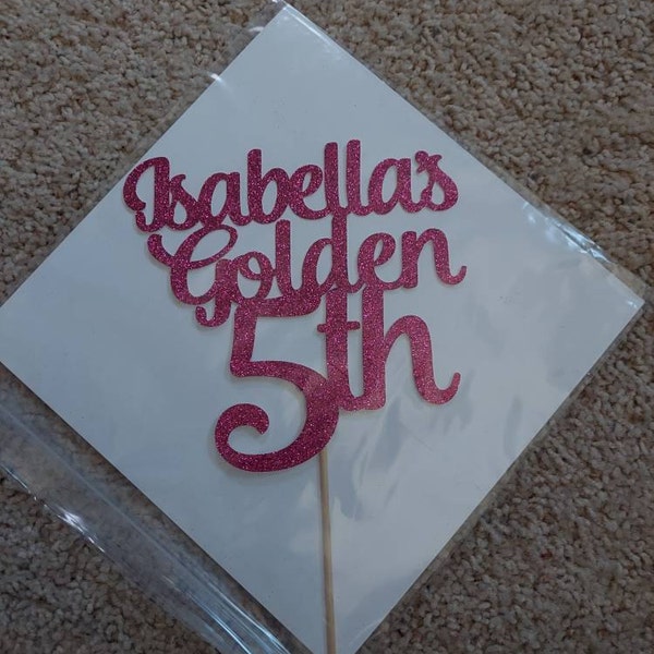 Golden Birthday Cake Topper, Custom Golden Birthday Cake Topper - Etsy