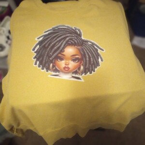 Bundle 10 PNG African American Chibi Woman With Dreadlocks in Neon ...