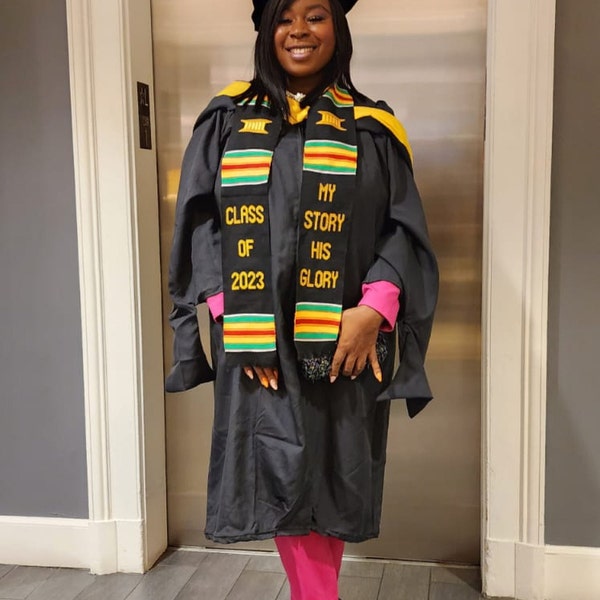 2024 Handwoven African Kente Graduation Stole Religious & Inspirational ...