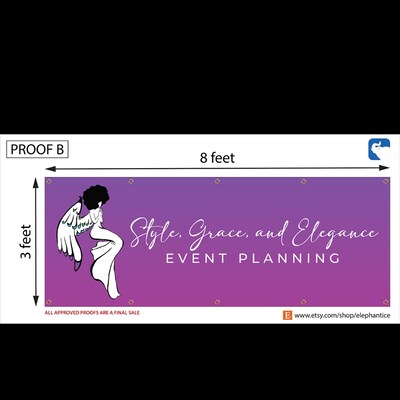 TWO Personalized Tent Banners, Front 1x9 and Back 3x8 Signs That Fit ...