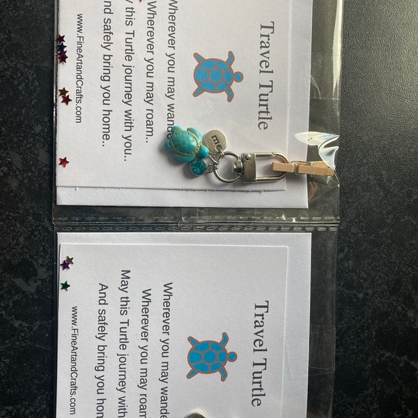 Turtle Keychain, Turtle Keyring, Personalised Gift, Travel Turtle ...