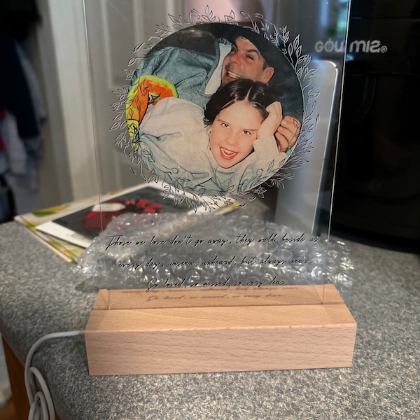 Custom Personalized Photo Picture LED Wood Stand Night Light Lamp in ...