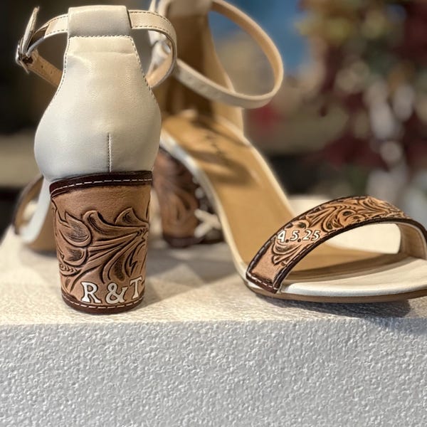 Custom Tooled Leather Heels - Etsy