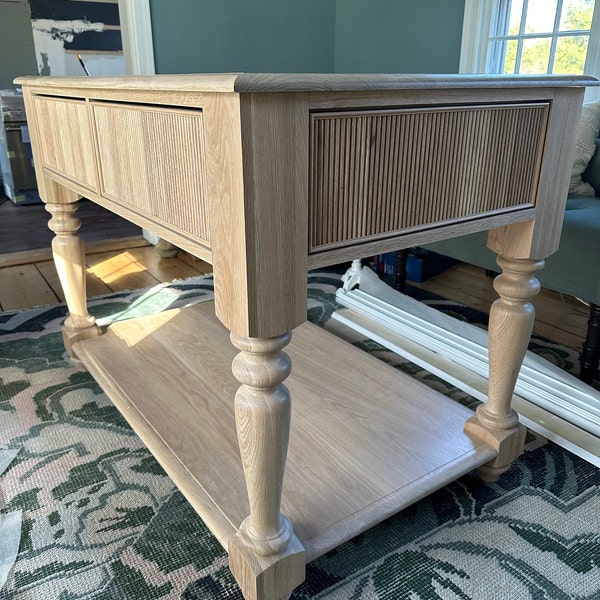 Custom White Oak Reeded Bathroom Vanity - Etsy