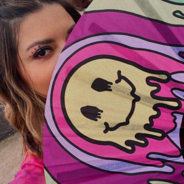 Rave Festival Garter Fishnets - Black Womens Tights With All Over Mini ...