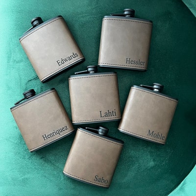 Personalized Flask for Men Leather Flask Flask Personalized - Etsy