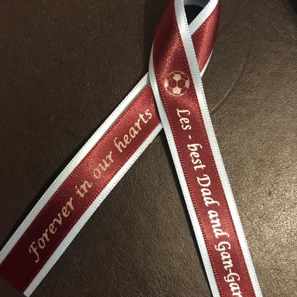 Custom Forever in Our Hearts Ribbon. Any Text Personalised Printed ...