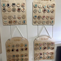 Personalized Wooden Daily Routine Chart, Visual Schedule, Kids Chore ...