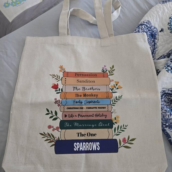 Custom Book Tote Bag, Bookish Personalized Tote Bag,bookish Gift Idea ...