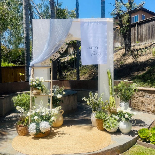 Fabric Wedding Welcome Sign Modern Wedding Welcome Sign Fabric Linen ...