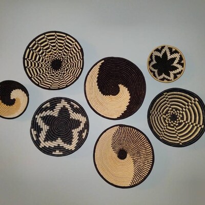 Small African Basket Kitabi // Rwanda Basket // Woven Basket // Black ...