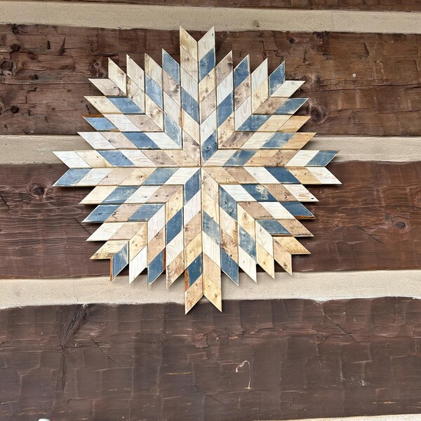 Wooden Barn Star Pattern, Wood Quilt Star, Mosaic Wood Wall Art ...