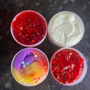 Starberry Slime Red Clear Slime With Glitter Strawberry Scented Slime ...