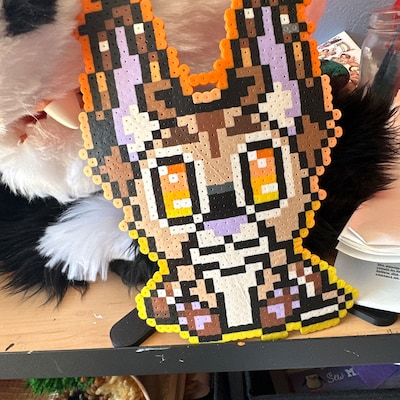 Custom Fursona Perler Bead Doughnut Badge - Etsy