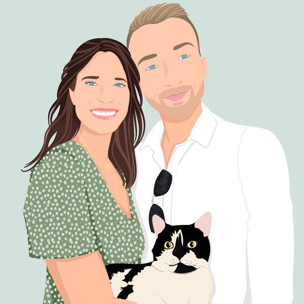 Custom Portrait Friends, Custom Portrait, Friends Gift, Friends ...