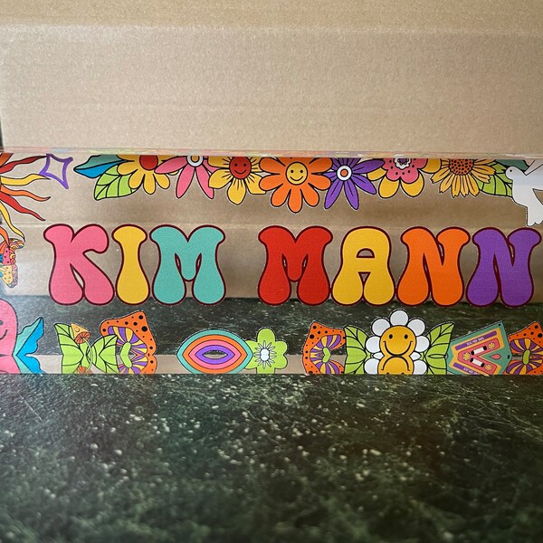 Personalized Teacher Desk Name Plate, Gift for Teacher, Retro Theme ...